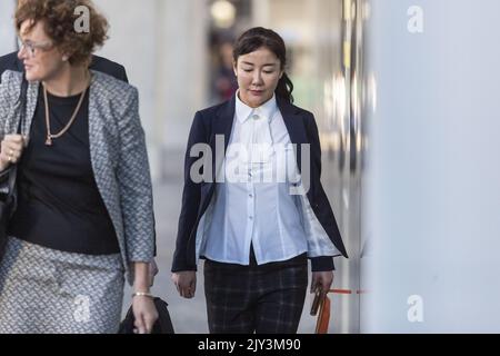 Yutian Li leaves the District Court in Brisbane, Monday, July 22, 2019 ...