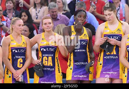 Phumza Maweni (left) of the Lightning is seen warming up before the ...