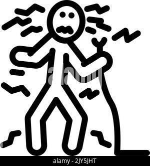 shocked man accident line icon vector illustration Stock Vector Image ...
