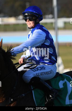 Jockey Georgina Cartwright returns to scale after riding Chapel City to ...