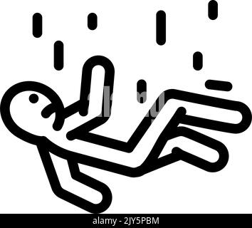 man falls accident line icon vector illustration Stock Vector Image ...