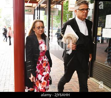 Jenny Hallam is seen outside the District court in Adelaide, Tuesday ...