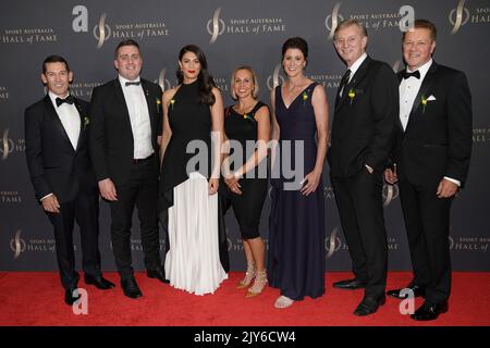 Inductees Stephanie Rice OAM, Emma Snowsill OAM, Cheryl Salisbury and ...