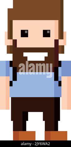 Man pixel art character. Young boy avatar, portrait and profile picture ...