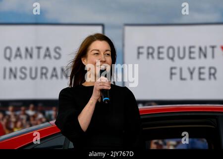 Qantas Loyalty CEO Olivia Wirth speaks during a Frequent Flyer program ...
