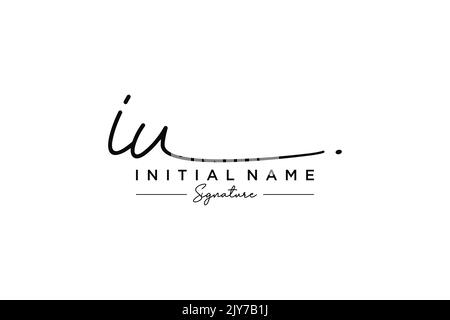 IU signature logo template vector. Hand drawn Calligraphy lettering ...