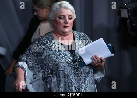 Sister of Gaye Baker, Annette Williscroft during a press conference at ...
