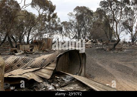 A destroyed home at Woodside in Adelaide, Sunday, December 22, 2019 ...