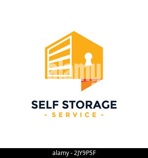 Self storage logo design template. Safe storage garage vector ...