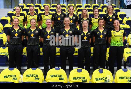 (L-R) Annabel Sutherland, Ellyse Perry and Ashleigh Gardner are seen during the Australian ...