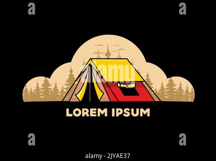 Colorful double layer tent flat illustration badge design Stock Vector ...