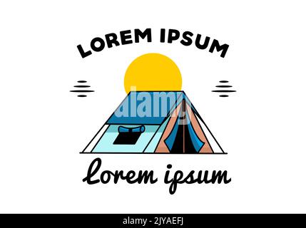 Colorful double layer tent flat illustration badge design Stock Vector ...