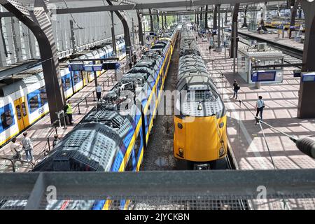 ICM and ICNG intercity train along platform at Rotterdam Central ...