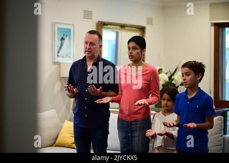 The Munday family (R-L) Damien, Deborah and their children 6 year-old ...
