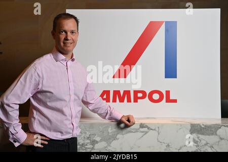 Caltex Interim CEO Matthew Halliday poses for a photograph with the new ...
