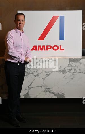 Caltex Interim CEO Matthew Halliday poses for a photograph with the new ...