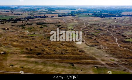 Aerial view of Sandwich Bay and Royal St George's Golf Linx ,looking ...