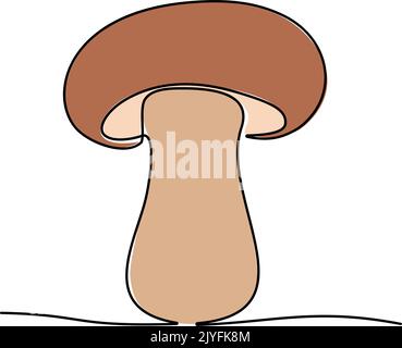 Continuous line drawing of mushroom. Vector illustration Stock Vector ...