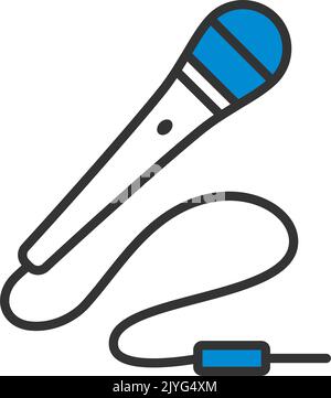 Karaoke Microphone Icon. Editable Bold Outline With Color Fill Design ...