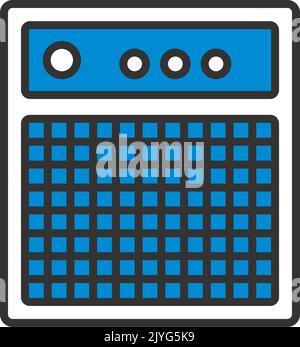 Audio Monitor Icon. Editable Bold Outline With Color Fill Design ...