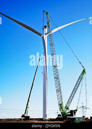 The wind turbine on the Gobi Desert Stock Photo - Alamy