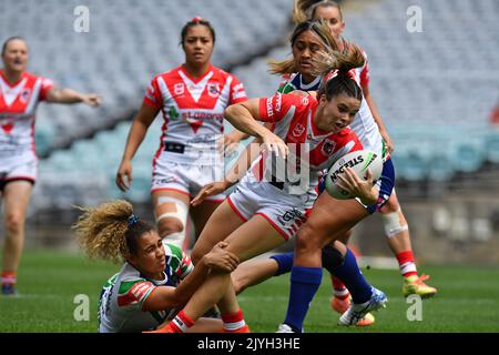 Talei Holmes of the Dragons during the NRLW match between the St ...