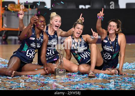 Melbourne Vixens players (L-R) Kadie-Ann Dehaney, Jo Weston, Allie ...
