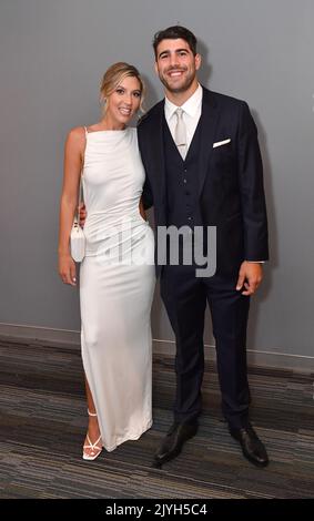 Isabella Beischer, partner of Christian Petracca of the Demons is seen ...