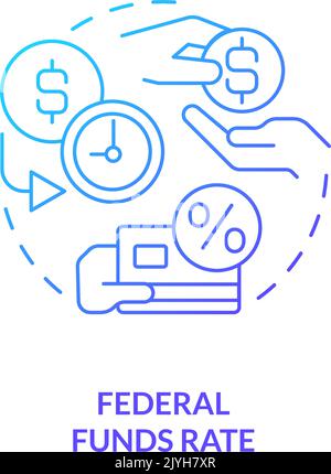 Federal funds rate blue gradient concept icon Stock Vector Image & Art ...
