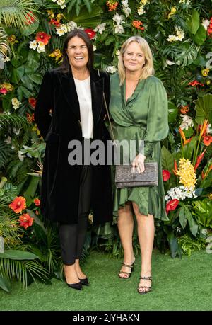 (L-R) Deborah Balderstone and Sarah Harvey attend the world premiere of ...