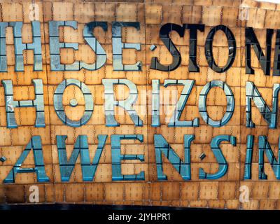 Gwyneth Lewis poetry inscription detail at the Wales Millennium Centre ...