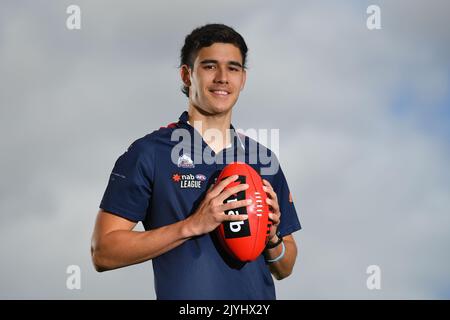 Finlay Macrae of the Oakleigh Chargers poses for a photograph prior to ...