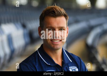 Shaun Higgins of the Geelong Cats poses for a photograph during a ...