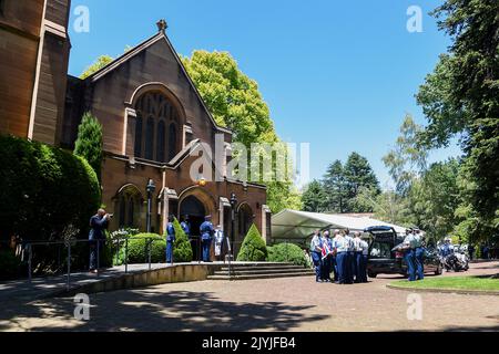 The casket of Senior Constable Kelly Foster is carried into the church ...