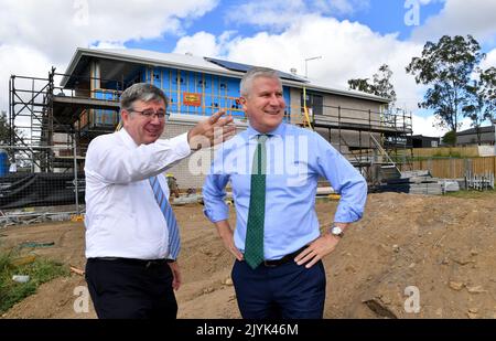 Senator Paul Scarr (left) and Deputy Prime Minister Michael McCormack ...