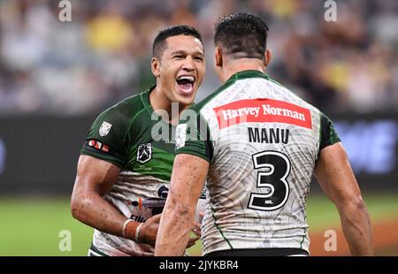 Dallin Watene-Zelezniak (left) and Joseph Tapine (right) of the Maori ...