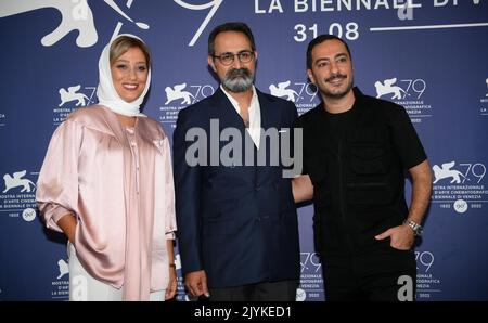 September 8, 2022, VENICE: Iranian filmmamker Vahid Jalilvand (C ...