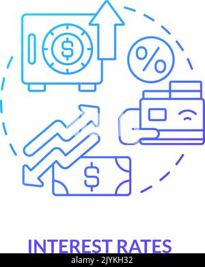 Interest rate blue gradient concept icon Stock Vector Image & Art - Alamy