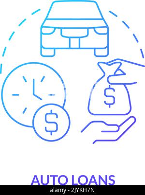 Auto payment blue gradient concept icon Stock Vector Image & Art - Alamy