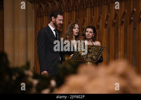 Carla Zampatti’s children Alexander Schuman (centre), Bianca Spender ...