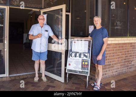 John Stanbridge and Greg Harmer pose for a photograph at the Star ...