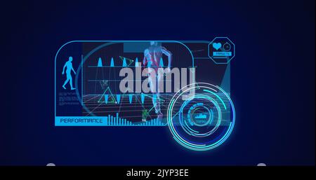 Image of scopes scanning and medical data processing over digital ...
