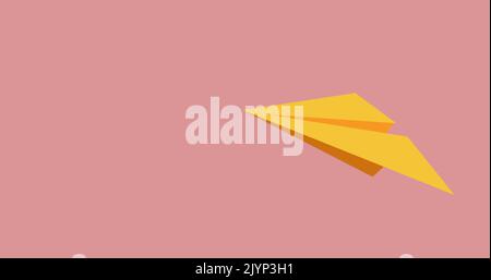 Image of paper plane digital icon on pink background Stock Photo - Alamy