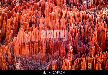 Red Tsingy. Typical landscape. Madagascar Stock Photo - Alamy