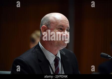 Secretary of the Department of Defence Greg Moriarty speaks during the launch of the 2020 ...