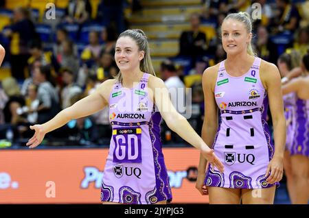 Rudi Ellis and Kim Jenner of the Firebirds practicing before the Round ...