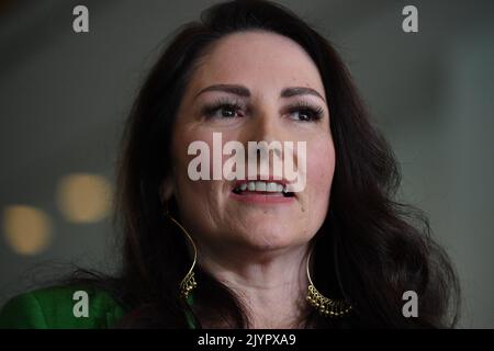 Online safety advocate Sonya Ryan at a press conference at Parliament ...