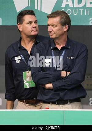 Australian national swim team coach Rohan Taylor (left) is seen with ...