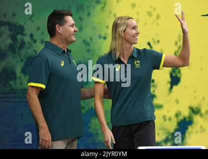 Australian national swim team coach Rohan Taylor (left) is ...