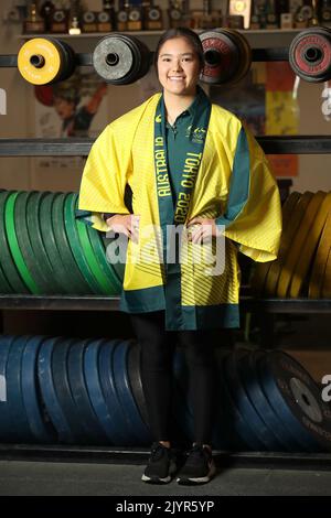 Australia weightlifter Kiana Elliott poses for a photo during an ...